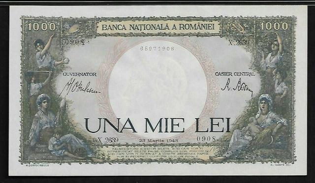 Romania 1000 Lei Banknote 1943 - Pick 52 - Hobby & Collectibles for ...
