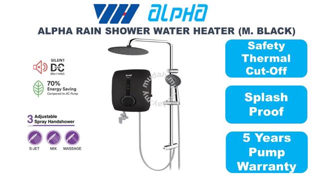 Alpha RainShower with DC Pump Water Heater (Black) - Bed & Bath for ...