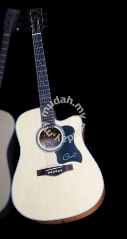 Cate QM-714CE Acoustic Guitar w/Pickup - Natural - Music Instruments ...