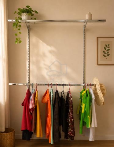 3ft Wall-Mounted Metal Clothing Rack with Upright - Home Appliances ...