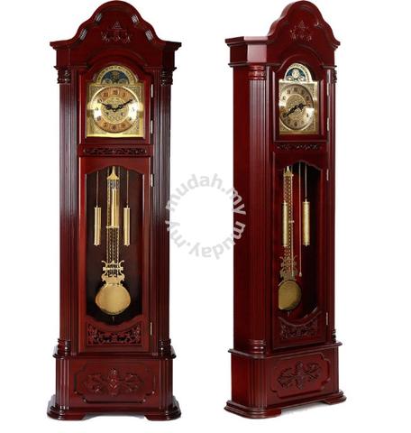 Grandfather Wall Clock Jam Dinding Lonceng Kayu - Furniture ...