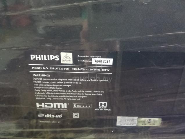Philips tv Android 65 inci - TV/Audio/Video for sale in Kapar, Selangor