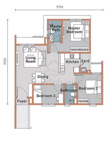 Service Residence for Sale, 3 Bedroom, 840 sq.ft, MIRAI Residences ...