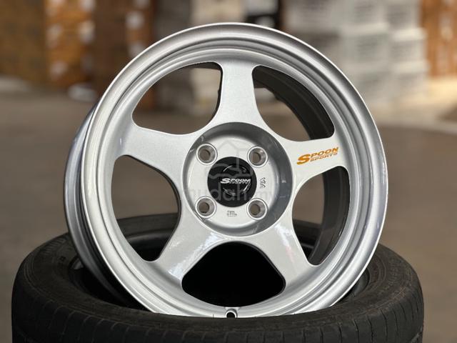NEW 15 AOW Spoon Silver Rim Myvi EK EF City Jazz - Car Accessories ...