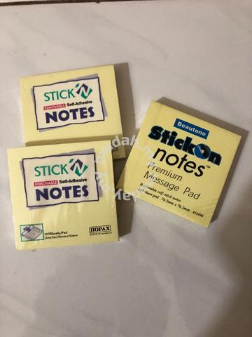 Sticky Notes (100pcs) 76mmx76mm x 4pads - Others for sale in Bukit ...
