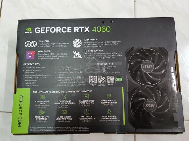 MSI GPU Geforce RTX4060 - Computers & Accessories for sale in Sungai ...