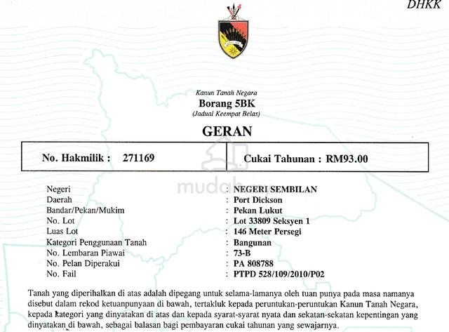 Commercial Land for Sale, 0.11 Acre(s), Lukut, Negeri Sembilan | Mudah.my