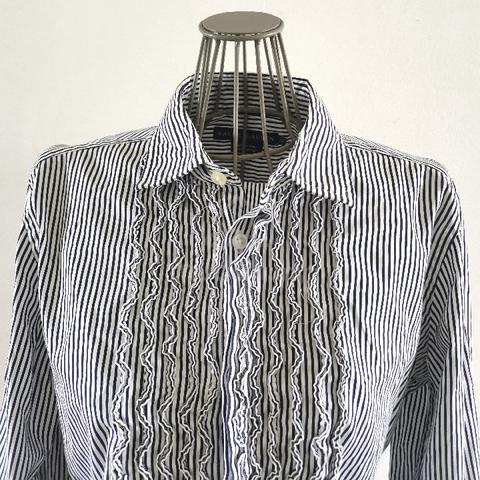 Ralph Lauren Navy White Striped Riffle Button Down - Clothes for sale ...