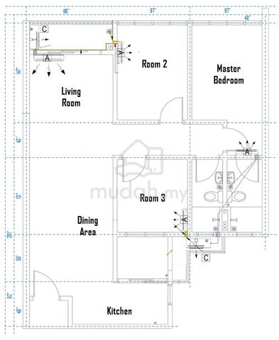 Apartment for Rent, 3 Bedroom, 1000 sq.ft, Laman Seri Harmoni (LSH33 ...