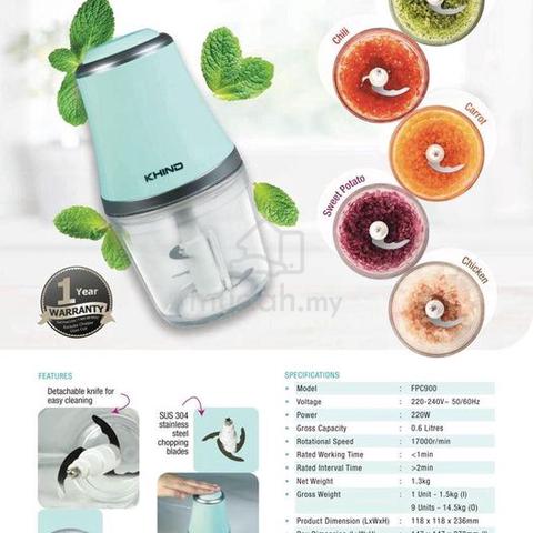 Khind FPC900 MINI CHOPPER WITH SUS 304 STAINLESS - Home Appliances ...