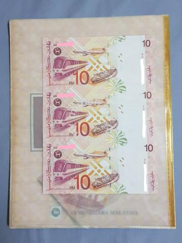 Malaysia RM10 Uncut Banknote 3 in 1 with Folder - Hobby & Collectibles ...
