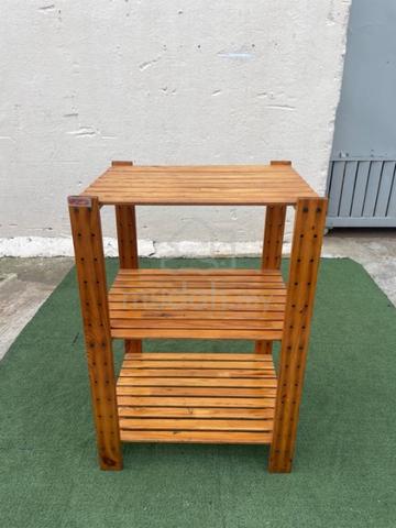YB01AF Rak Kayu 3 Tier Pine Wood Rack Shelf - Furniture & Decoration ...