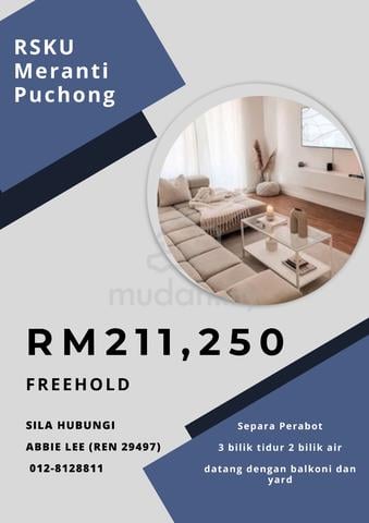 New Apartment for Sale, 3 Bedroom, 750 sq.ft, RSKU Meranti Puchong ...