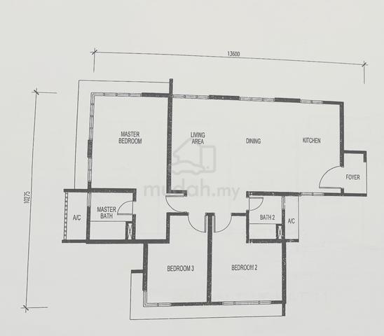 Service Residence for Rent, 3 Bedroom, 1032 sq.ft, The Centrina Service ...