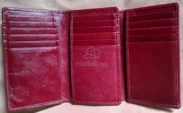 VINTAGE MAROON/DARK RED Genuine Leather 3-Fold Wal - Bags & Wallets for ...