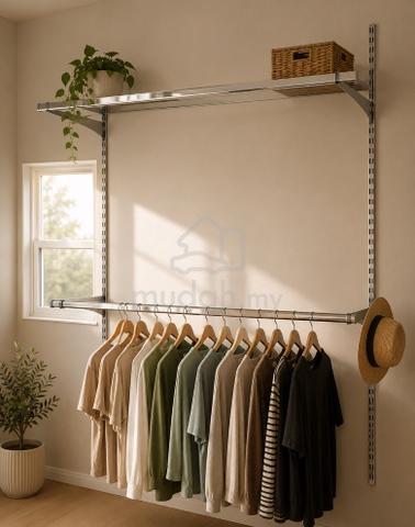 3ft Wall-Mounted Metal Clothing Rack with Upright - Home Appliances ...