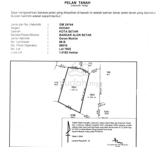 Agricultural Land for Sale, 2.52 Acre(s), Kota Setar, Kedah | Mudah.my