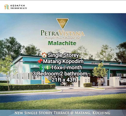 New 1-storey Terraced House for Sale, 3 Bedroom, 903 sq.ft, Kuching ...
