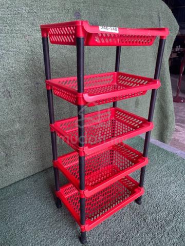 YA87AP Rak Plastik 5 Tier Plastic Rack Red - Furniture & Decoration for ...