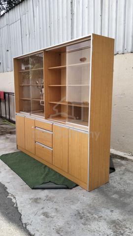 YA82C Almari Pameran Hiasan Display Cabinet Oak - Furniture ...