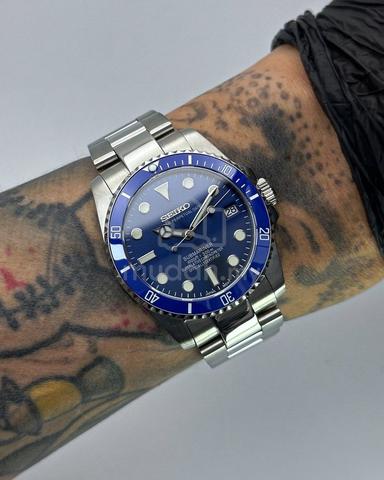 Custom Seiko Mod 36mm Blue Smurf Submariner - Watches & Fashion ...