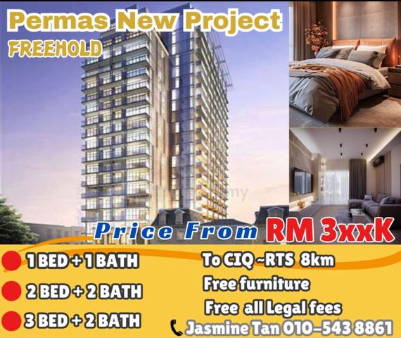 Service Residence for Sale, 2 Bedroom, 657 sq.ft, Permas New luxury ...