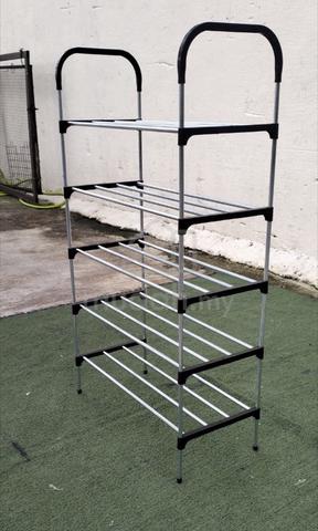 SR02-5 NEW Rak Kasut Besi 5 Tier Steel Shoe Rack - Furniture ...