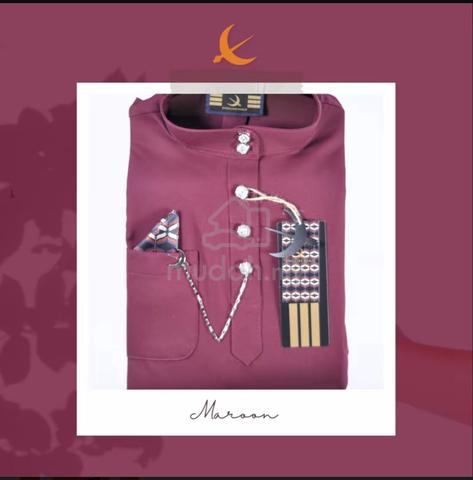 Baju Melayu Elrah : Maroon - Clothes for sale in Perai, Penang